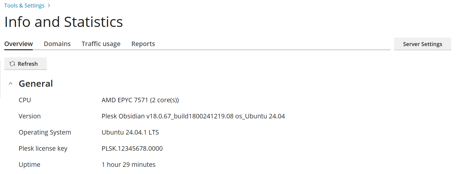 Viewing Statistics Plesk Obsidian Documentation