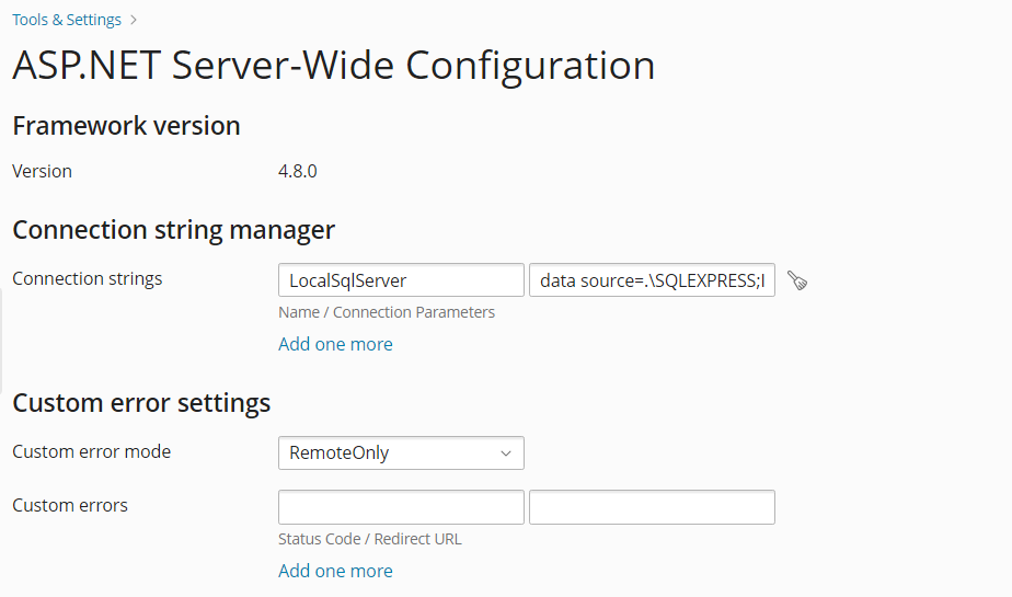 Plesk For Windows Configuring Aspnet Plesk Obsidian Documentation