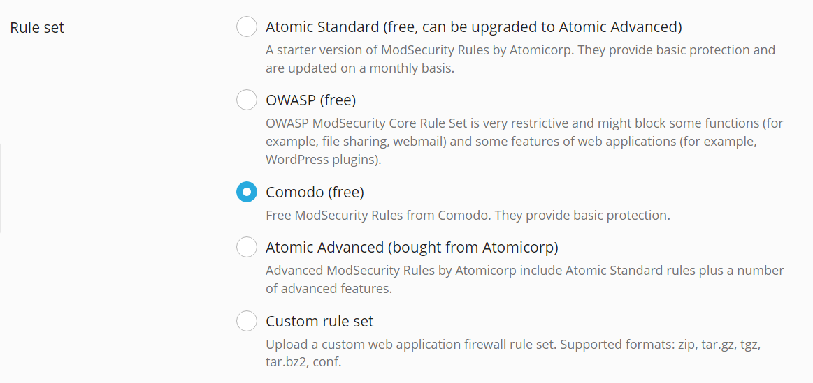 Web Application Firewall Modsecurity Plesk Obsidian Documentation