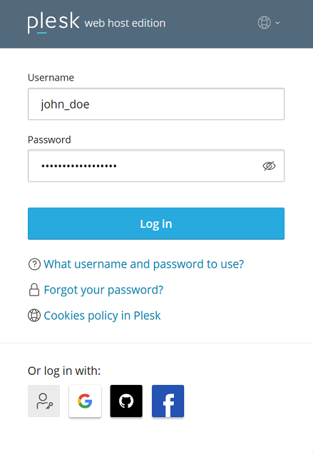 Log In To Plesk Plesk Obsidian Documentation