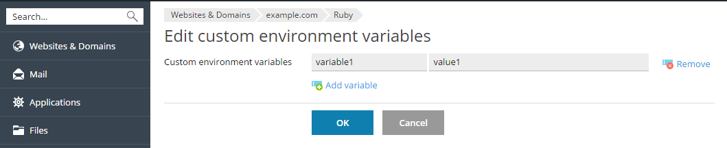 Manage Ruby Applications | Plesk Onyx documentation