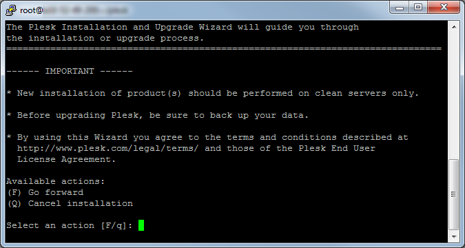 Installing Plesk For Linux Using Installer Console Plesk Onyx Documentation 8736
