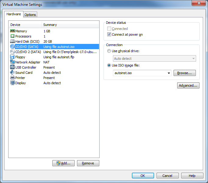 Installing Plesk On Vmware Workstation Player Plesk Onyx Documentation